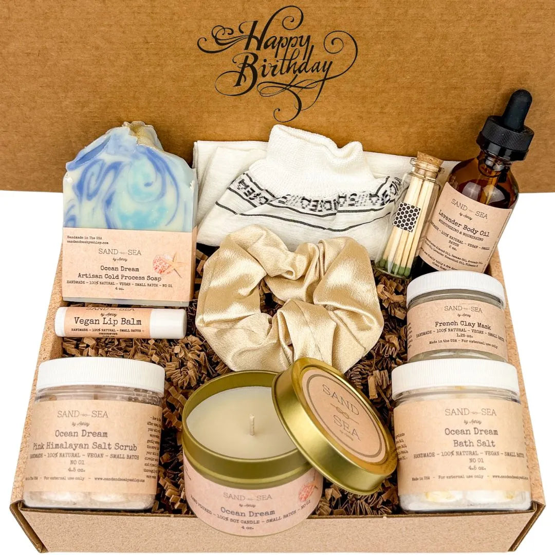 Luxury Birthday Spa Gift Box | Pampering Set with Relaxation Essential – Sand & Sea by Ashley