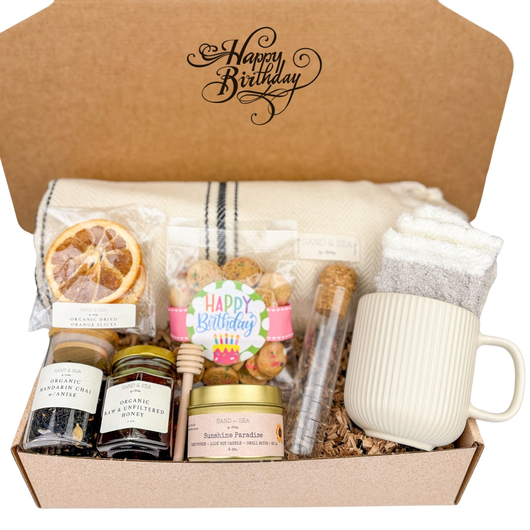 Happy Birthday Gift Basket with Blanket | Extra Special Gift Box – Sand ...